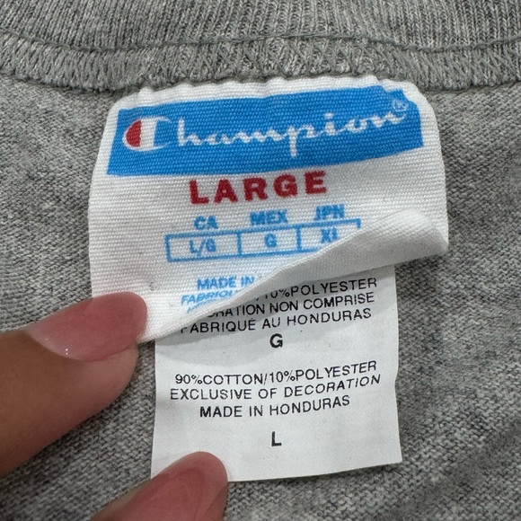 Champion | Shirts | Champion Large Logo Gray Tshirt | Poshmark